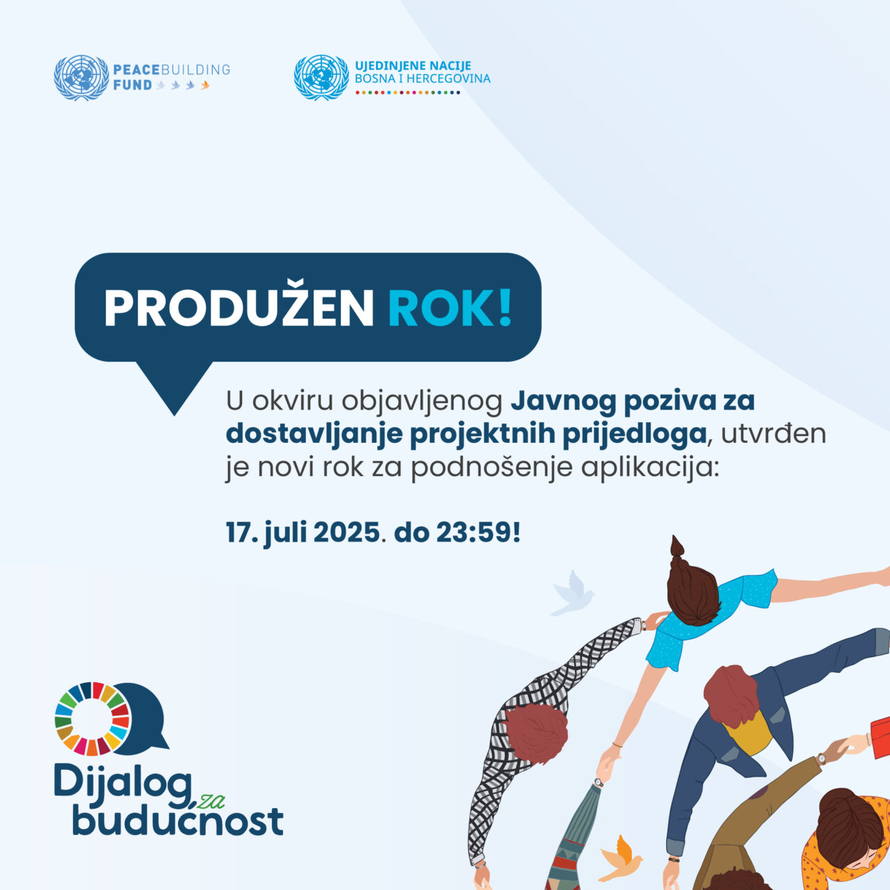 Produžen rok za dostavljanje projektnih prijedloga u okviru javnog poziva projekta „Dijalog za ...